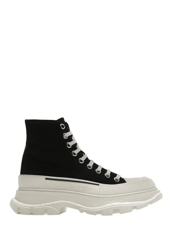 Alexander McQueen Tread Slick Lace Up Boots - Black/white