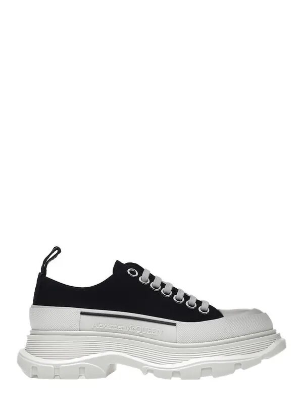 Alexander McQueen Tread Slick Low Lace Up Sneakers - Black/white