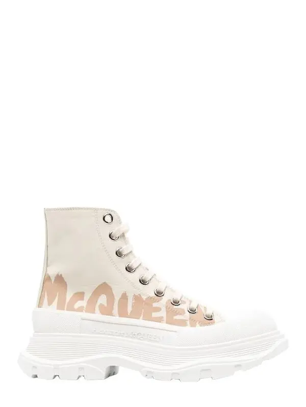Alexander McQueen Tread Slick High-top Sneakers - Beige/white