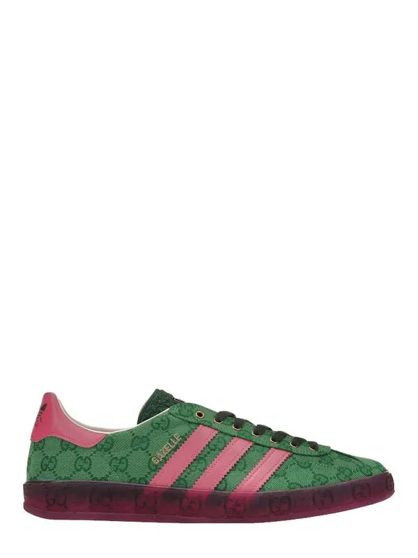 Adidas X Gucci Gazelle Gg Monogram Sneakers - Green/pink Strata