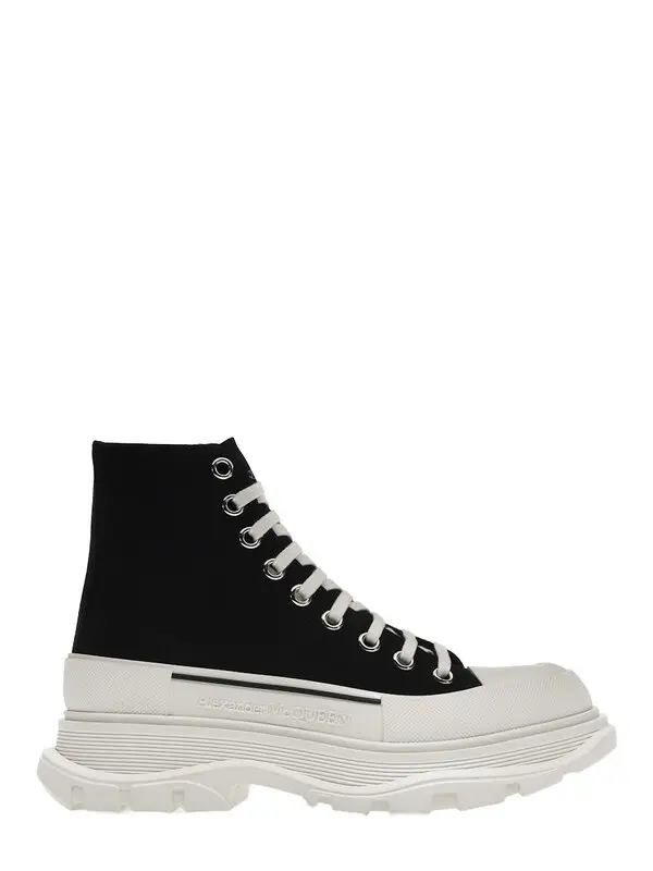 Alexander McQueen Tread Slick Lace Up Boots - Black/white