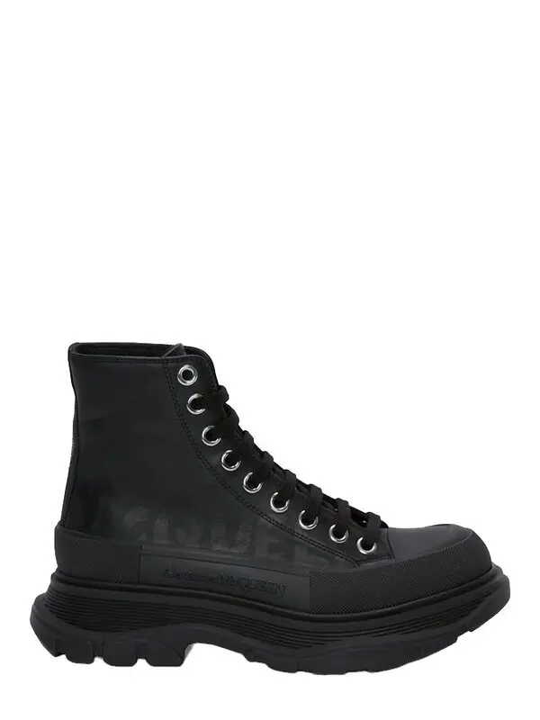 Alexander McQueen Tread Slick Lace-up Boots - Black