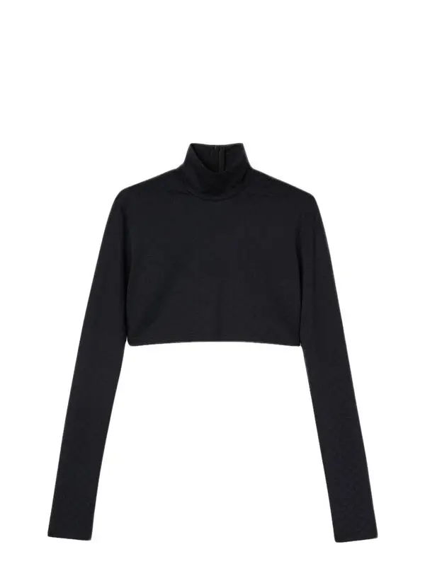AMBUSH Mini Monogram Crop Top Shirt - Black