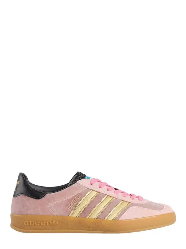 Adidas X Gucci Gazelle Velvet Sneakers - Pink/metallic Gold/gum
