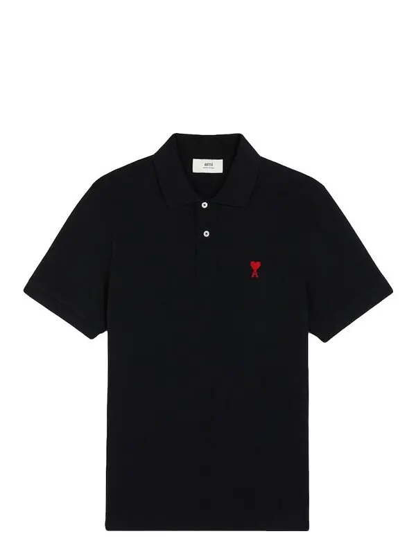 Ami De Coeur Embroide Polo Shirt - Black/red