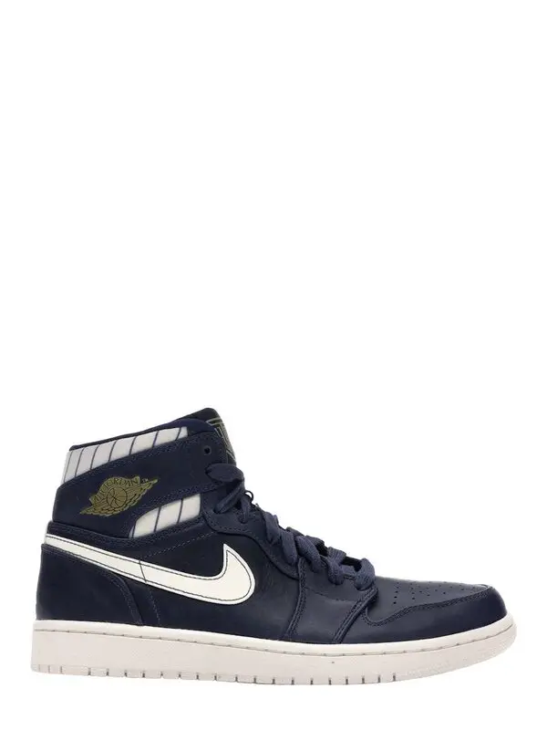 JORDAN Air 1 Retro Jeter Re2pect High-top Sneakers - Midnight Navy Blue/metallic Gold/sail