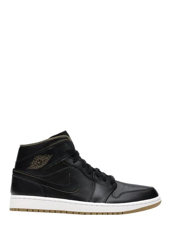 JORDAN 1 Retro Mid Sneakers - Black/blackone-colormetallic Goldone-colorwhite
