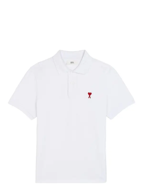 Ami De Coeur Embroide Polo Shirt - White/red