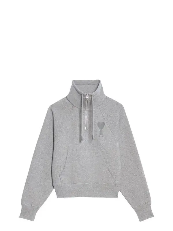 Ami De Coeur Half-zip Sweatshirt - Grey