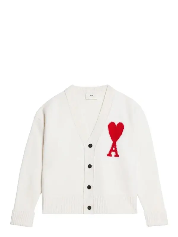 Ami Adc Cardigan - Off White/red