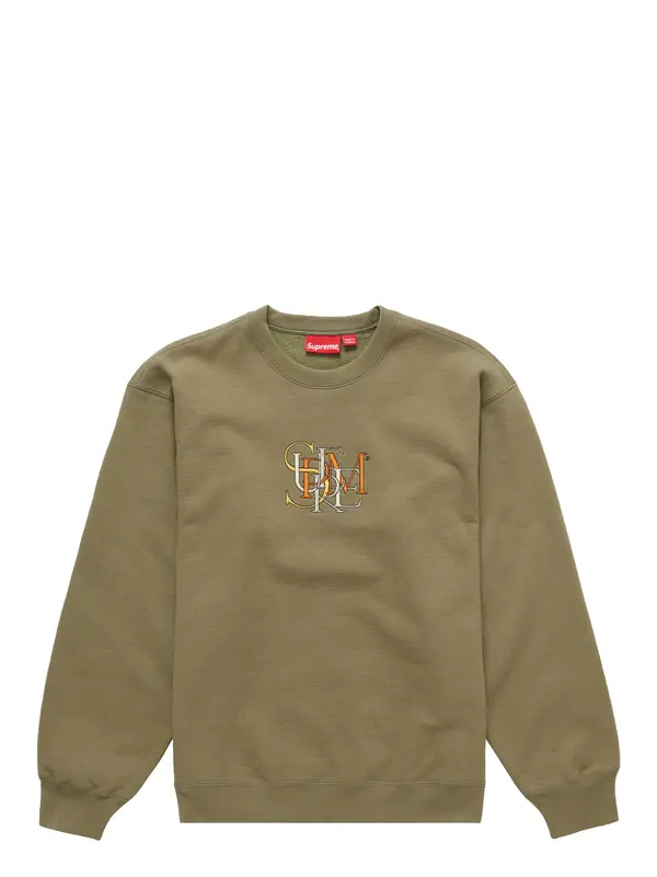 Supreme Overlap Crewneck Sweatshirt - Light Olive