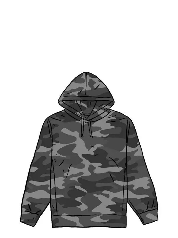 Supreme Overdyed Hooded Sweatshirt - Black Painted Camo
