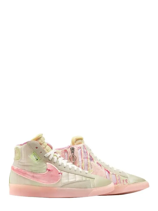 Nike Blazer Mid Rebel Spring Festival Sneakers - Coconut Milk White/pink Tint/bright Green