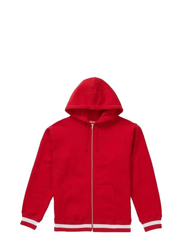 Supreme Old English Stripe Zip Up Sweatshirt - Red