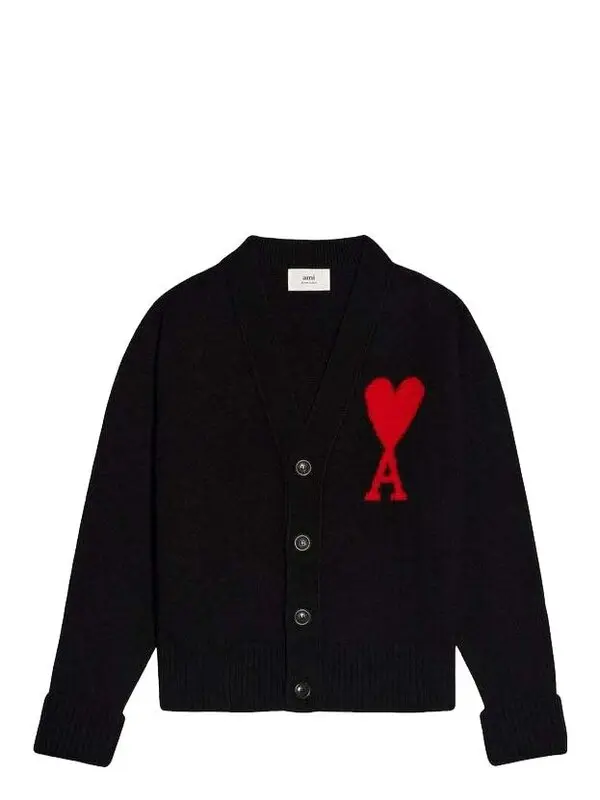 Ami De Coeur Cardigan - Black/red
