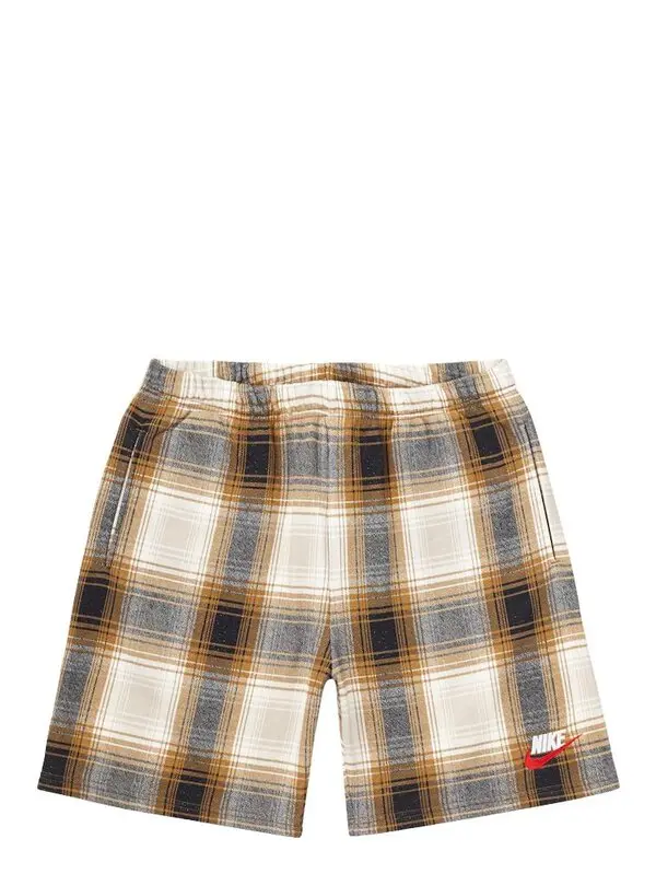Supreme Nike Plaid Sweatshorts - Mustard