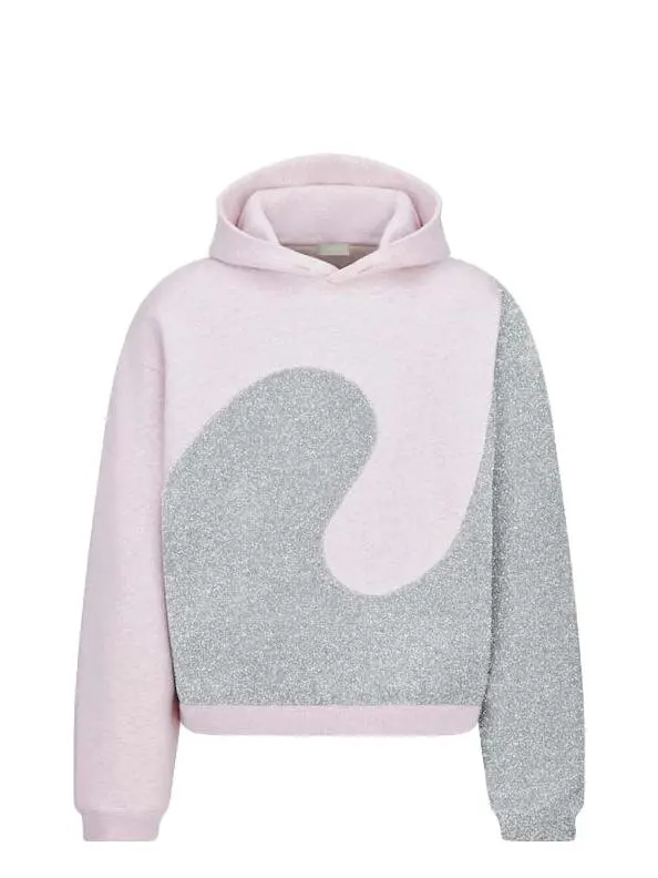 Dior X Erl Relaxed Fit Hooded Sweatshirt - Pink Heathered Cotton Fleece
