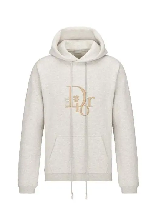 Dior X Erl Hooded Sweatshirt - Heathered Gray Cotton Fleece
