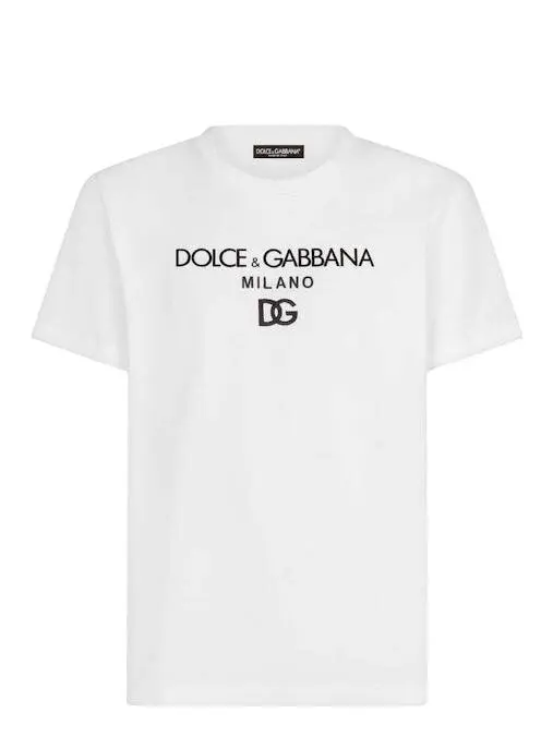Dolce & Gabbana Cotton Dg Embroidery And Patch T-shirt - White