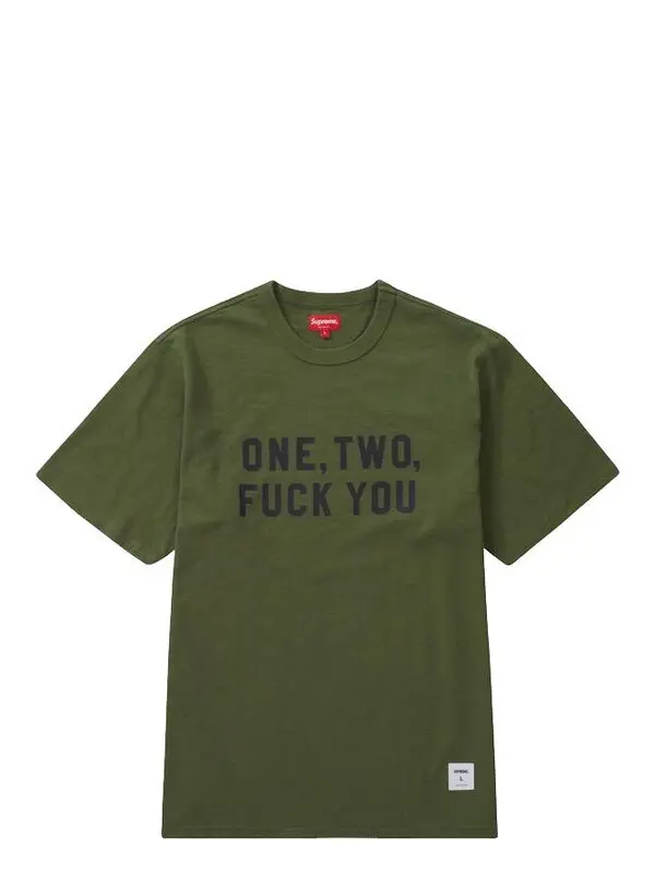 Supreme One Two Fuck You Short Sleeve Top - Olive