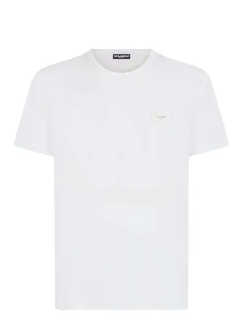 Dolce & Gabbana Cotton Branded Plate T-shirt - White