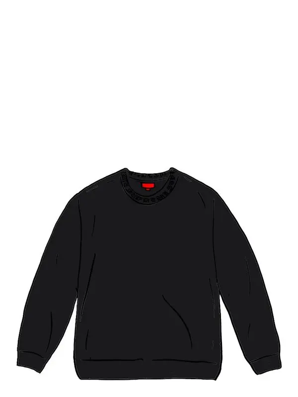 Supreme Old English Collar Logo Long Sleeve Top - Black