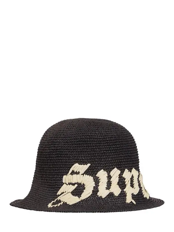 Supreme Old English Straw Crusher Hat - Black