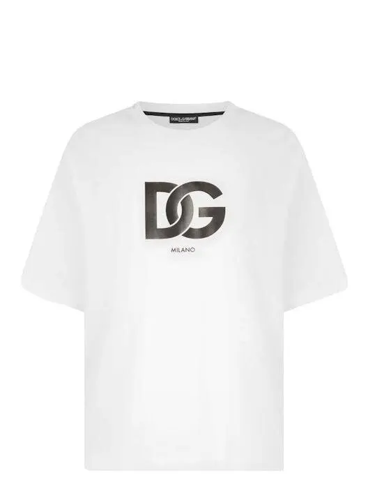 Dolce & Gabbana Cotton Dg Logo Print T-shirt - White