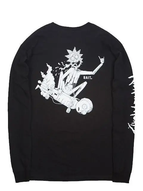 BAIT X Rick And Morty Skateboard Long Sleeve Tee - Black
