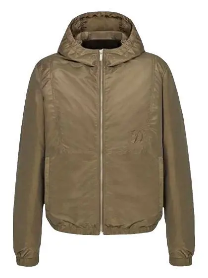Dior Embroidered Logo Hooded Jacket - Green