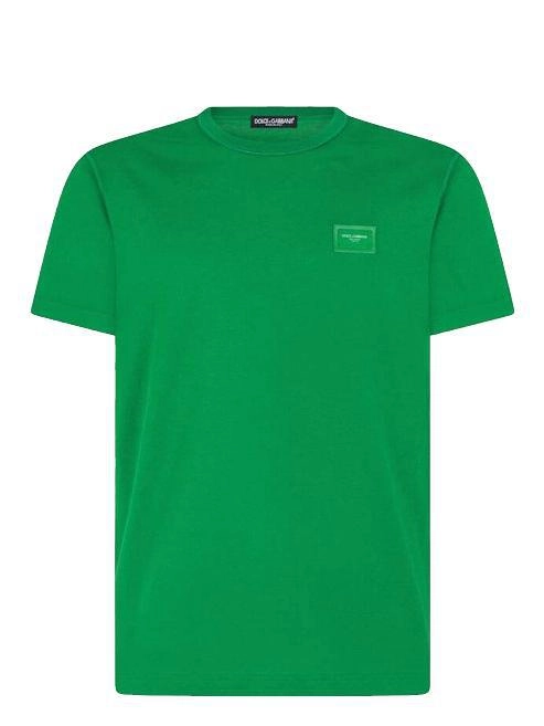 Dolce & Gabbana Cotton Logoed Plaque T-shirt - Green