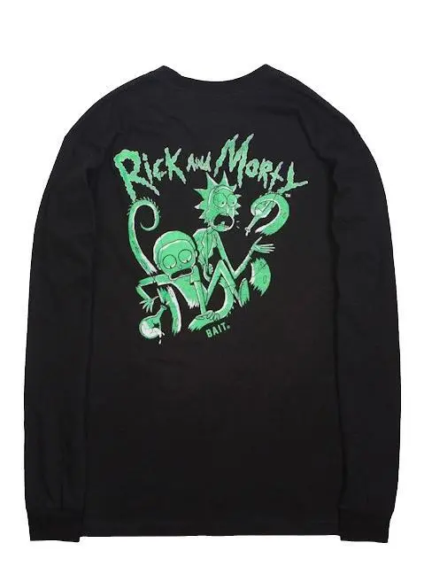 BAIT X Rick And Morty Tentacles Glow In The Dark Long Sleeve Tee Shirt - Black