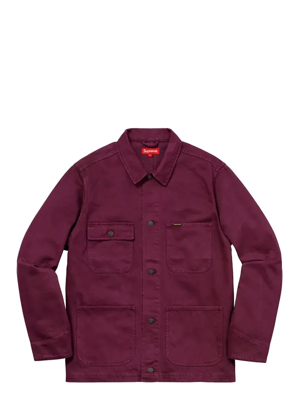 Supreme Ny Tapestry Denim Chore Coat - Maroon