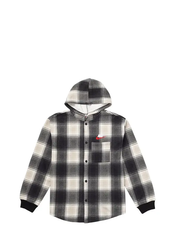 Supreme Nike Plaid Hooded Sweatshirt - Black