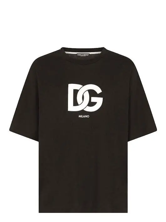 Dolce & Gabbana Cotton Dg Logo Print T-shirt - Black