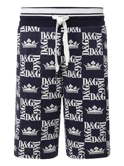 Dolce & Gabbana Crown Logo Shorts - Blue/white