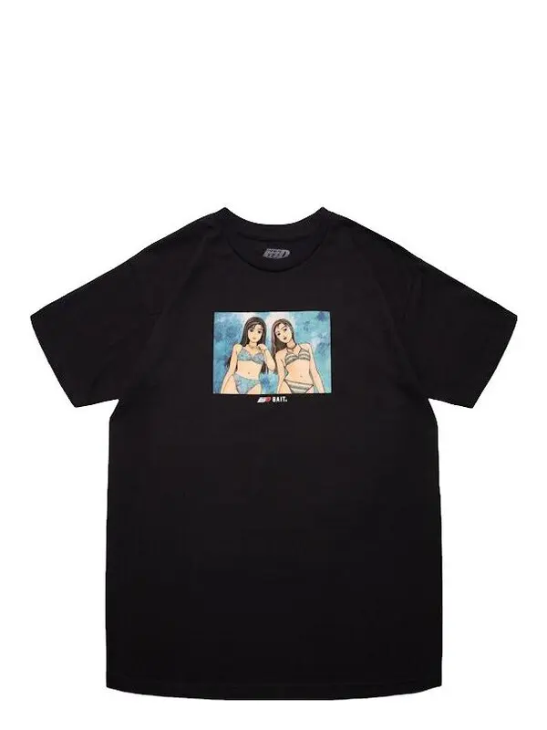 BAIT X Initial D Impact Blue Tee Shirt - Black