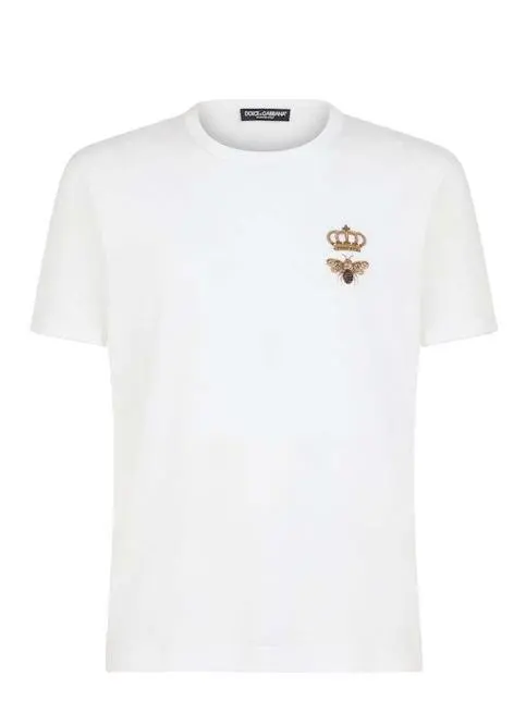 Dolce & Gabbana Cotton French Wire Embellishment T-shirt - White