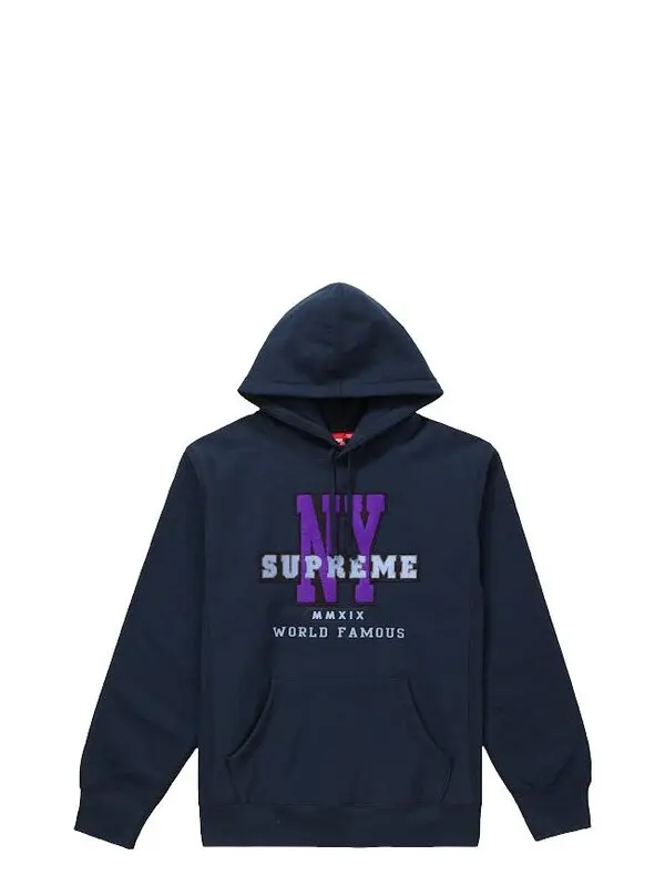 Supreme Ny Hooded Sweatshirt - Navy Blue