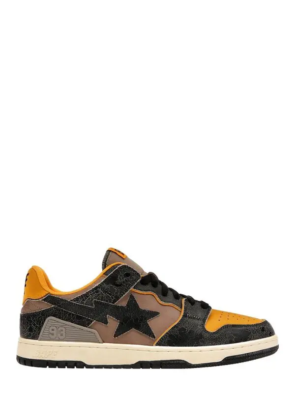 BAPE A Bathing Ape Sk8 Sta Vintage Sneakers - Black/yellow/grey