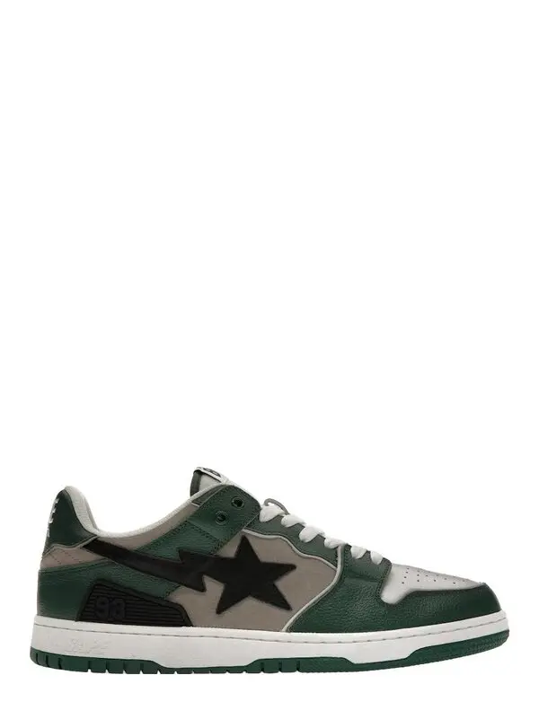 BAPE A Bathing Ape Sk8 Sta Sneakers - White/green/grey