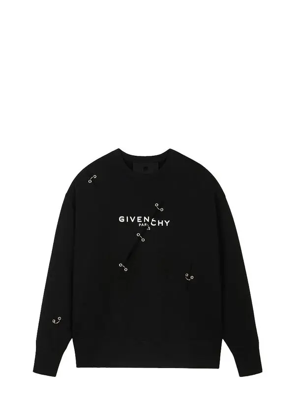 Givenchy Metal Details Oversized Sweatshirt - Black