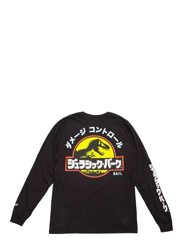 BAIT X Jurassic Park Damage Control Long Sleeve Tee Shirt - Black