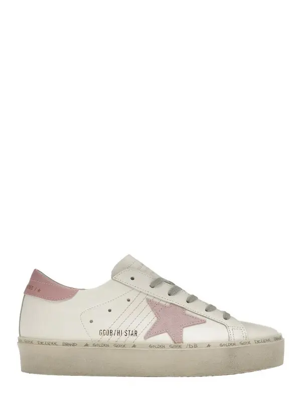 GOLDEN GOOSE Hi Star Sneakers - White/pink