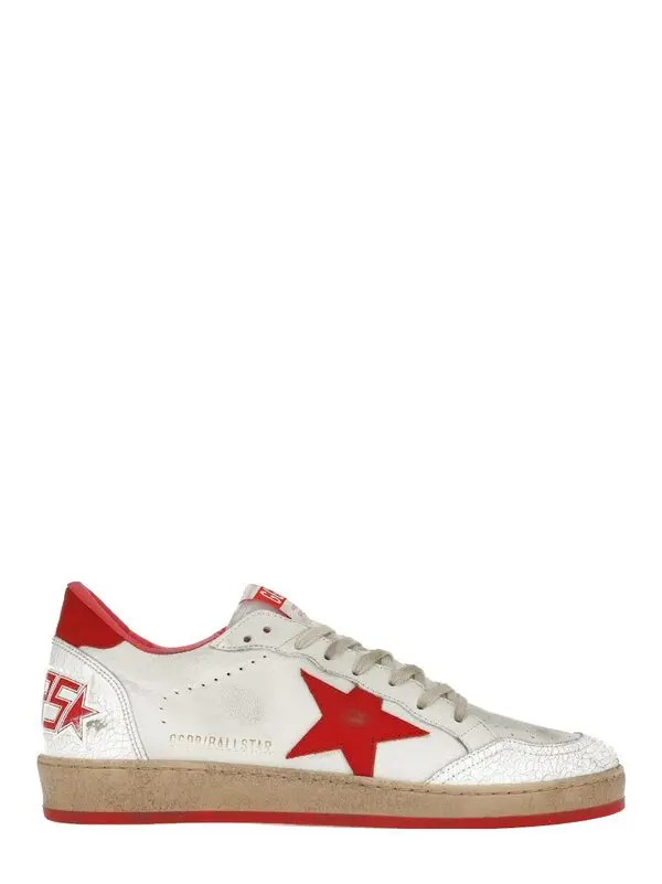 GOLDEN GOOSE Ball Star Low-top Sneakers - White/red