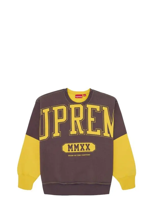 Supreme Overprint Crewneck Sweatshirt - Yellow