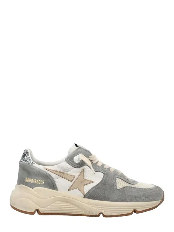 GOLDEN GOOSE Running Sole Sneakers - Silver White Cream Smoke