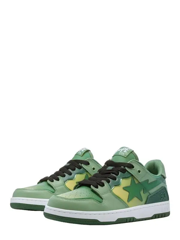 BAPE A Bathing Ape Sk8 Sta Gradation Sneakers - Green/yellow/black