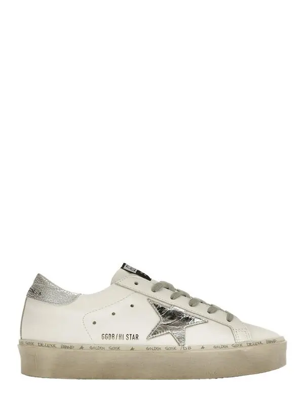 GOLDEN GOOSE Hi Star Sneakers - White/silver