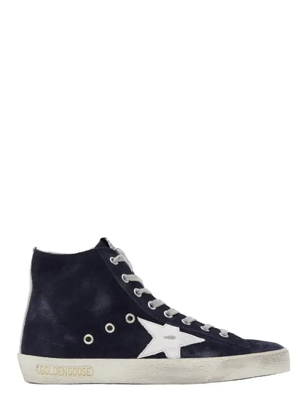 GOLDEN GOOSE Francy Suede Sneakers - Navy Blue/white